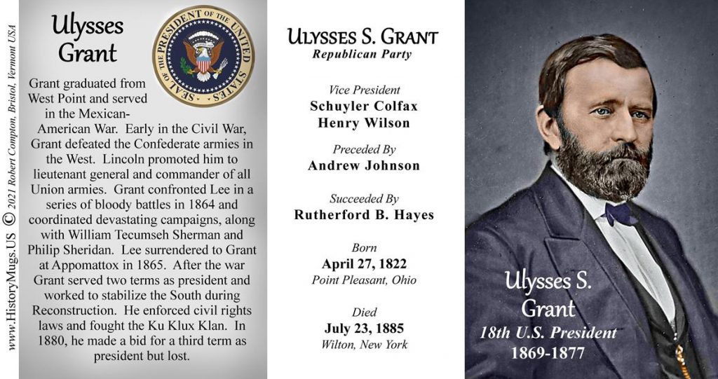 18th US President Ulysses S. Grant - HistoryMugs.us