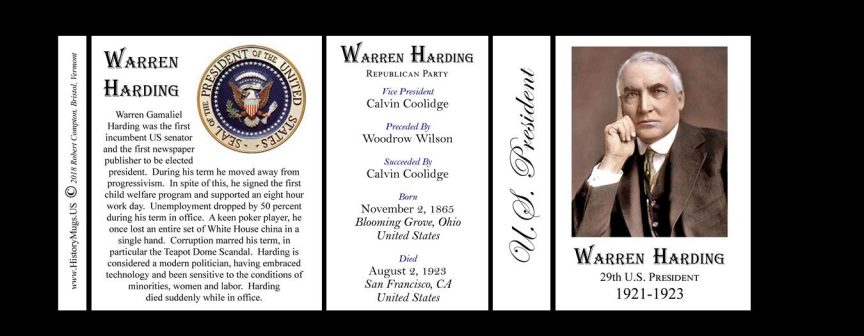 29th US President Warren G. Harding - HistoryMugs.us