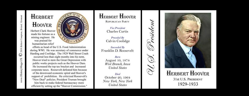 31st US President Herbert Hoover - HistoryMugs.us