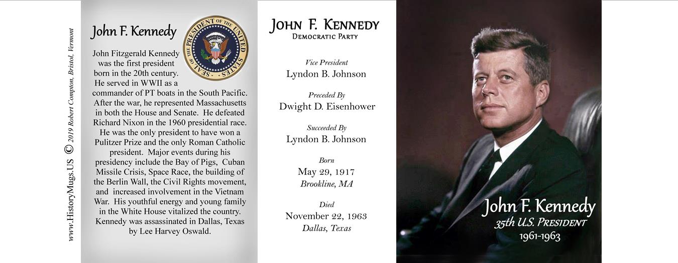 35th US President John F. Kennedy - HistoryMugs.us