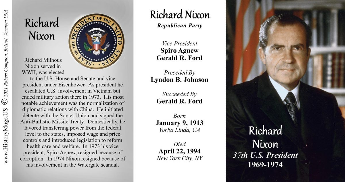 37th US President Richard Nixon - HistoryMugs.us