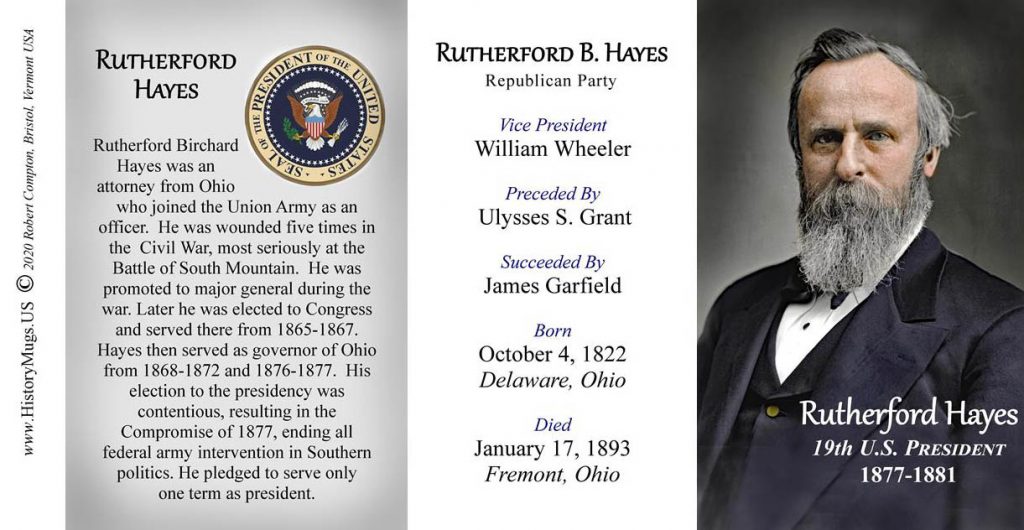 19th US President Rutherford B. Hayes - HistoryMugs.us