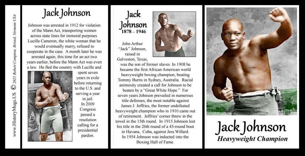Johnson, Jack - at Boxing - HistoryMugs.us