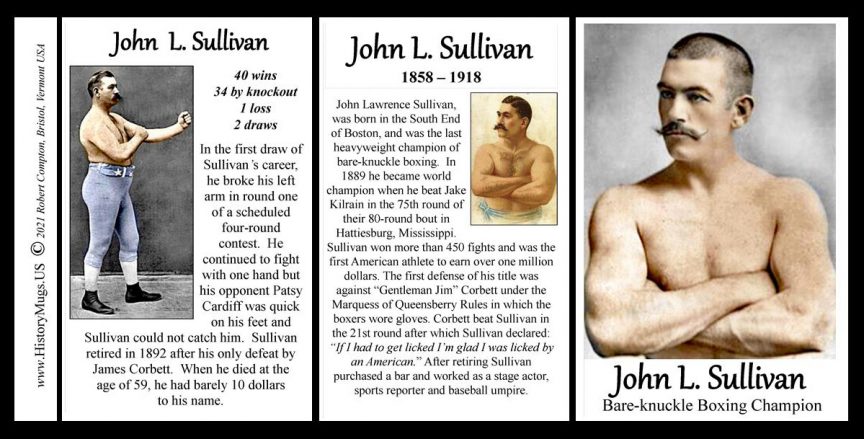 Sullivan, John L. - at Boxing - HistoryMugs.us