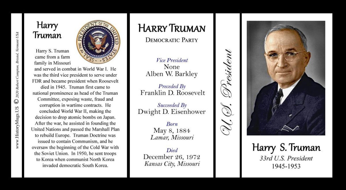 33rd US President Harry S. Truman - HistoryMugs.us