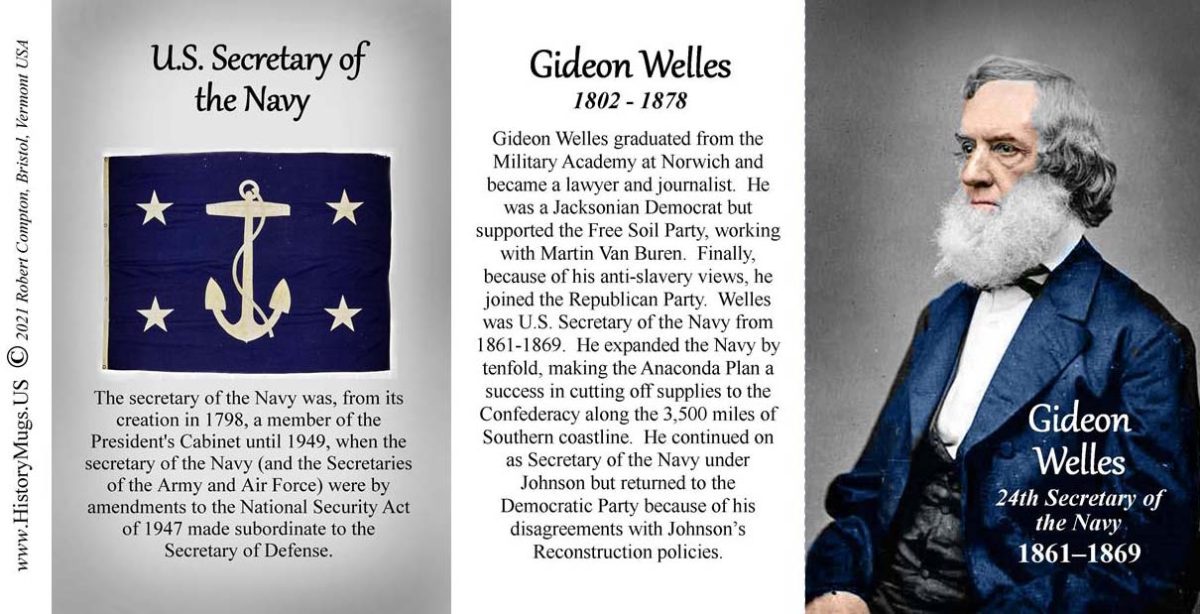 24- Secretary of the Navy Gideon Welles - HistoryMugs.us