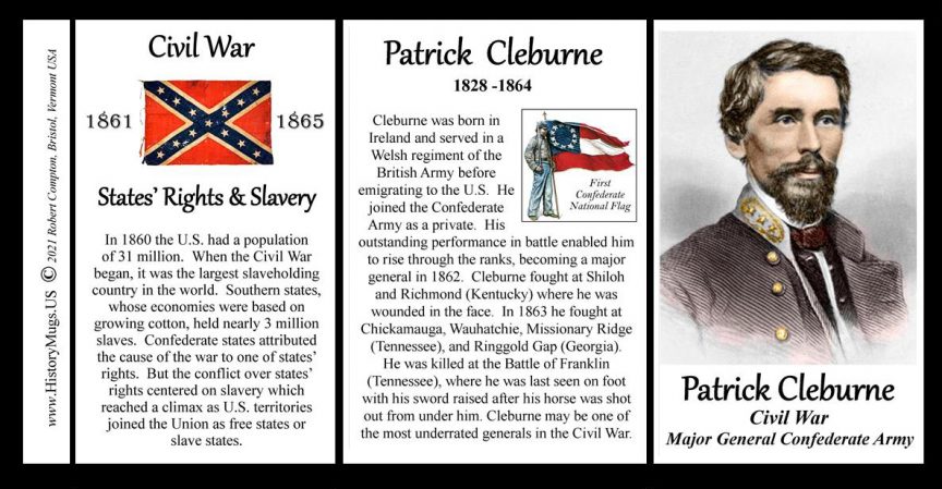 Cleburne, Patrick - Civil War - HistoryMugs.us