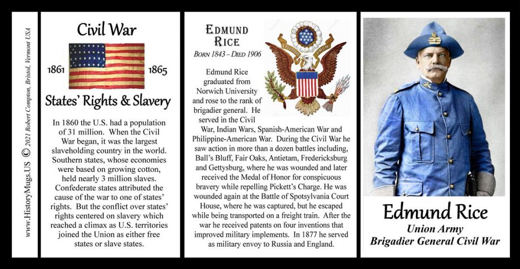 Rice, Edmund - Civil War - HistoryMugs.us