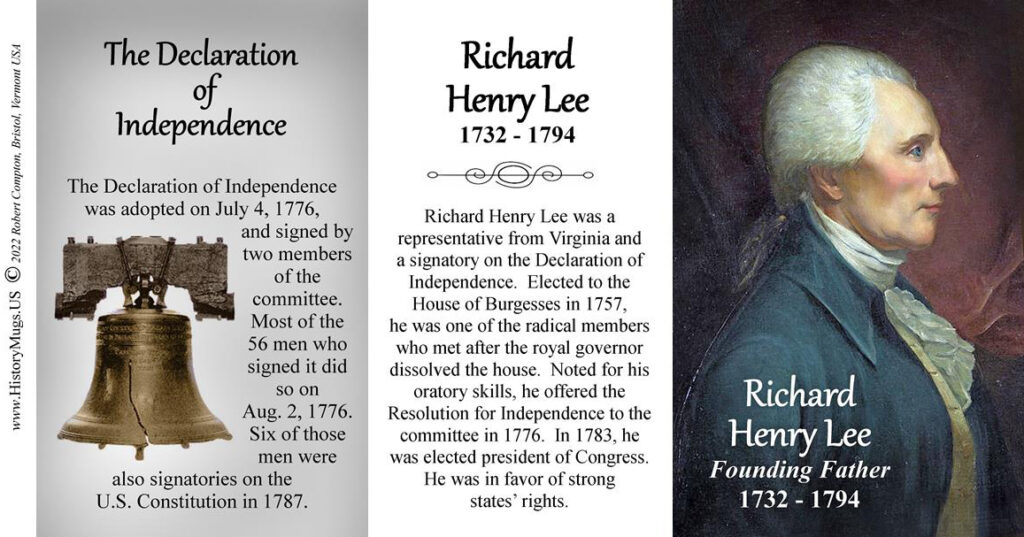 Lee, Richard Henry - Declaration of Independence - HistoryMugs.us