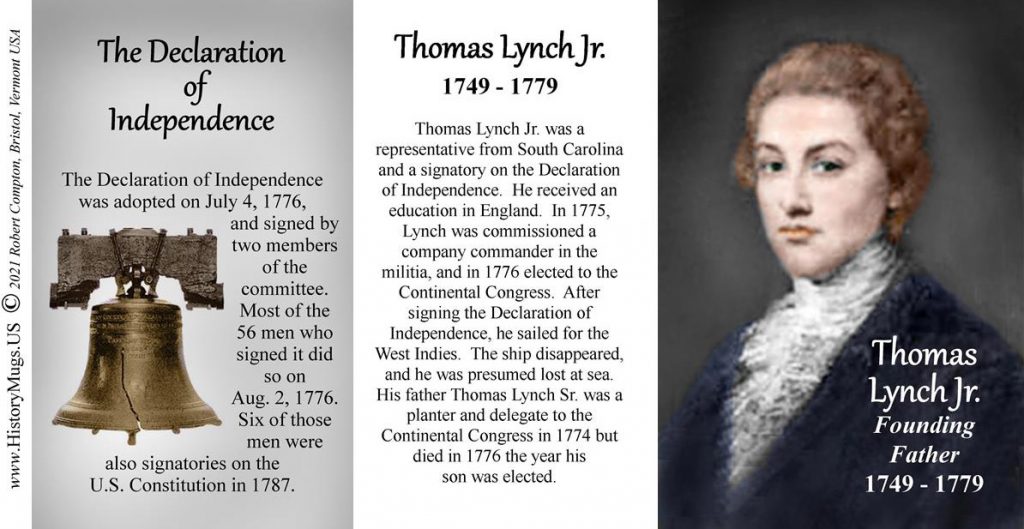 Lynch Jr., Thomas - Declaration of Independence - HistoryMugs.us