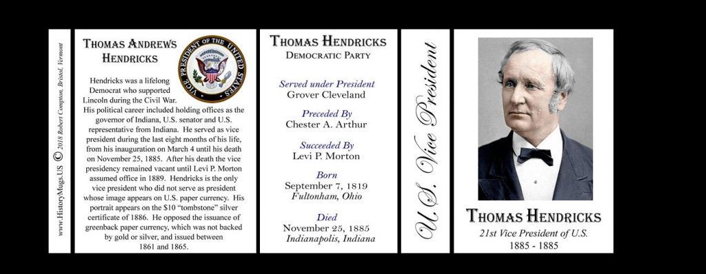 21st US Vice President Thomas Hendricks - HistoryMugs.us
