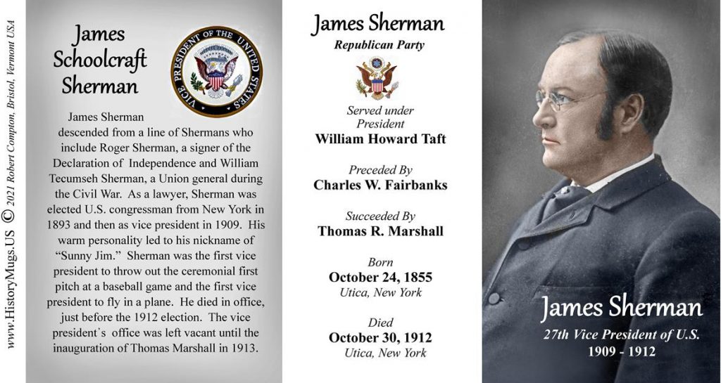27th US Vice President James Sherman - HistoryMugs.us