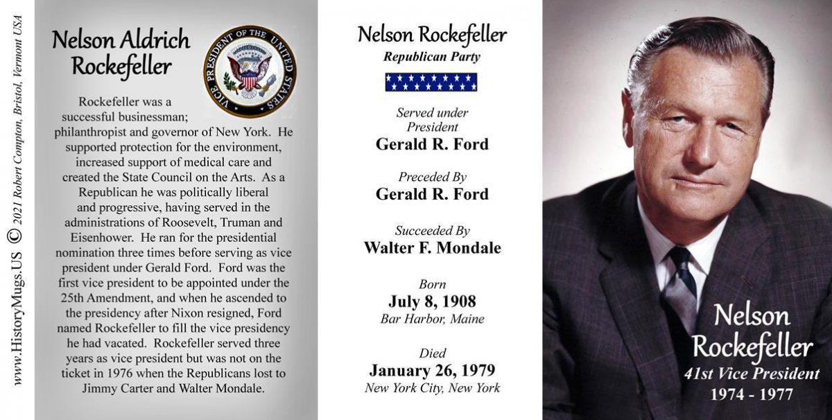 41st US Vice President Nelson Rockefeller - HistoryMugs.us