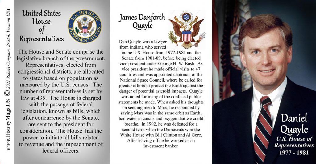 1977-1981, U.S. House of Representatives - Dan Quayle - HistoryMugs.us