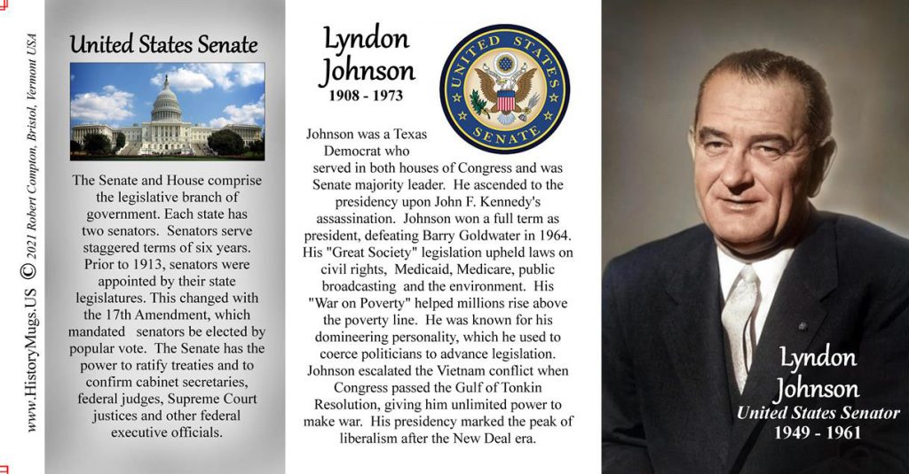 1949-1961, U.S. Senator Lyndon B. Johnson - HistoryMugs.us
