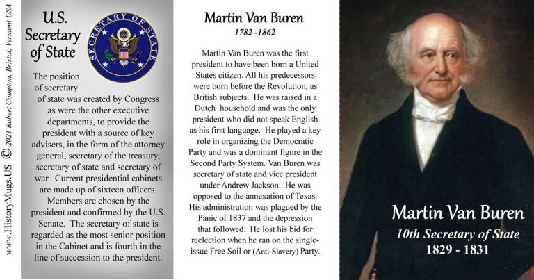 10- Secretary of State Martin Van Buren - HistoryMugs.us