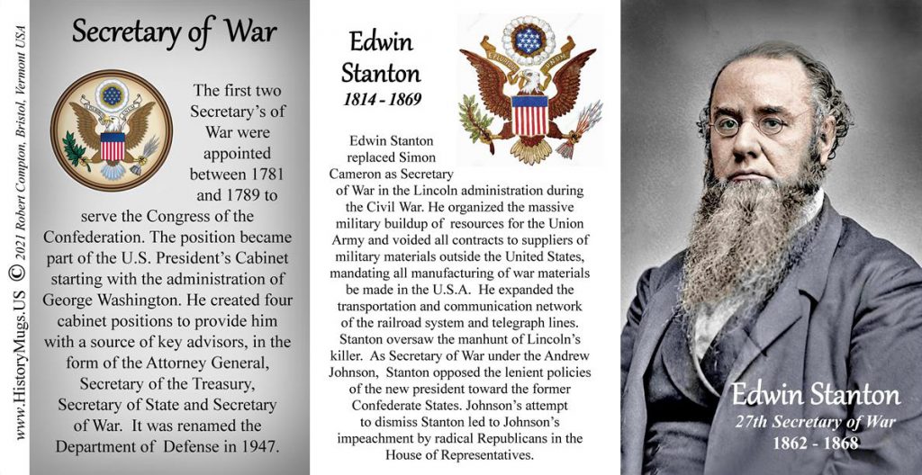27- Secretary of War Edwin Stanton - HistoryMugs.us