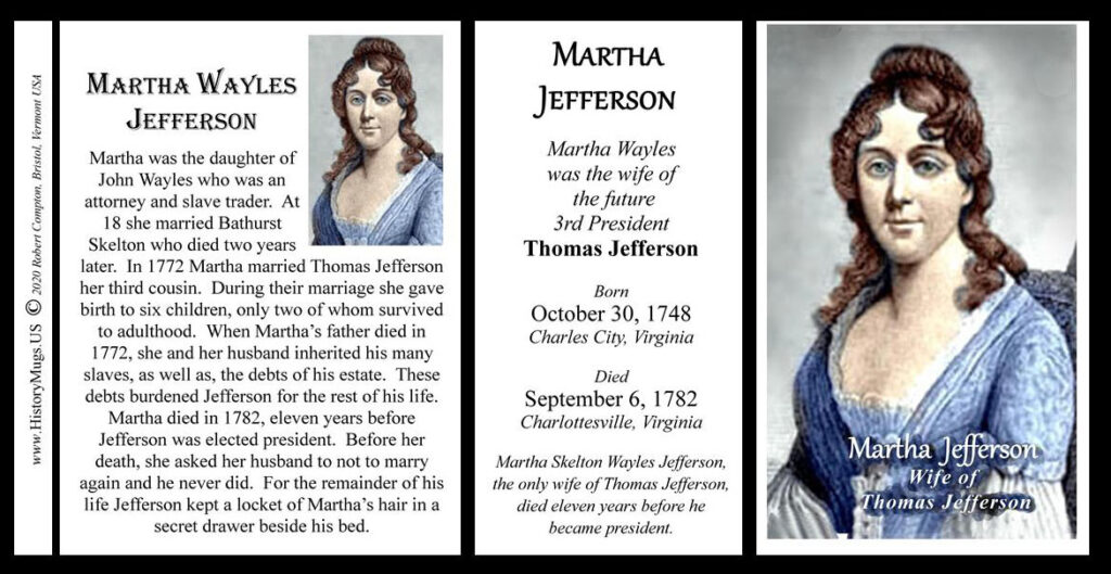 03- Martha Jefferson, Wife of Thomas Jefferson - HistoryMugs.us