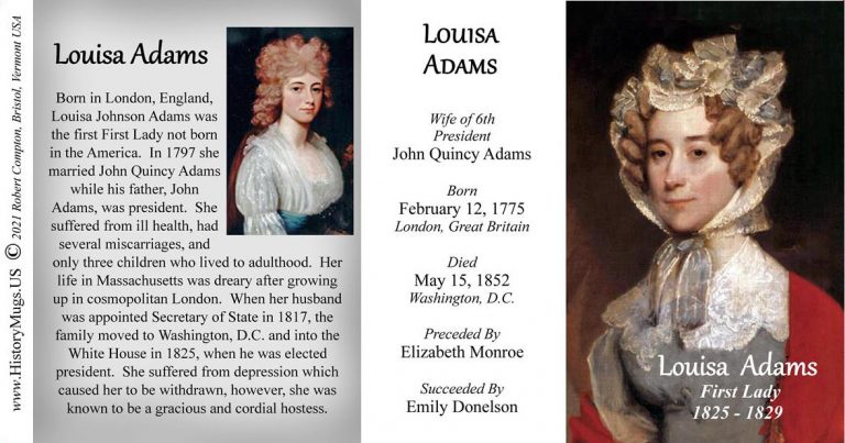 06- Louisa Adams, First Lady - HistoryMugs.us