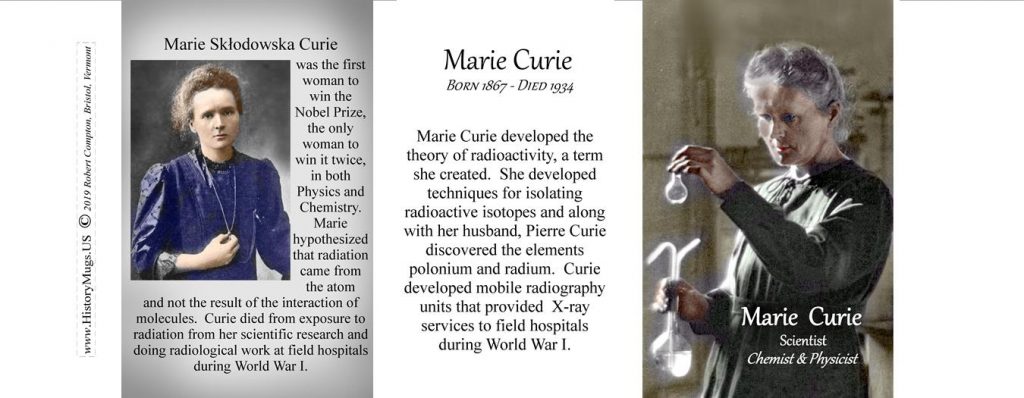 Curie, Marie - Scientist & Inventor - HistoryMugs.us