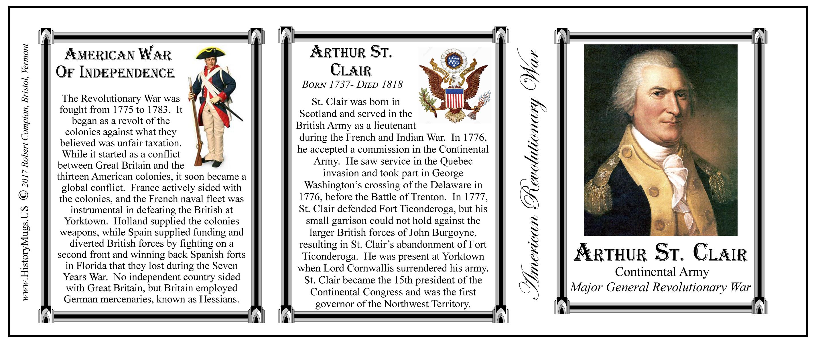 St. Clair, Arthur - Revolutionary War - HistoryMugs.us
