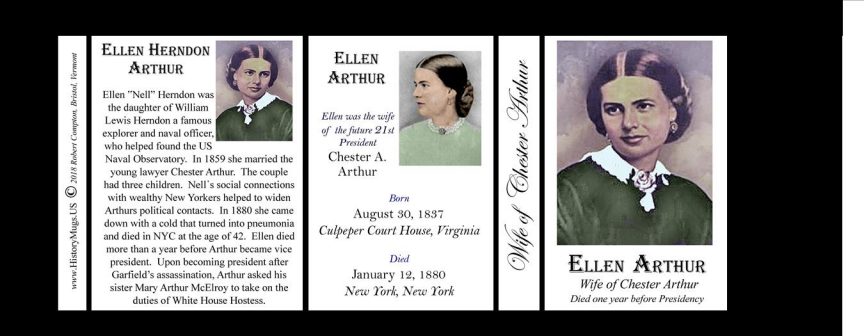 21- Ellen Arthur, Wife of Chester Arthur - HistoryMugs.us