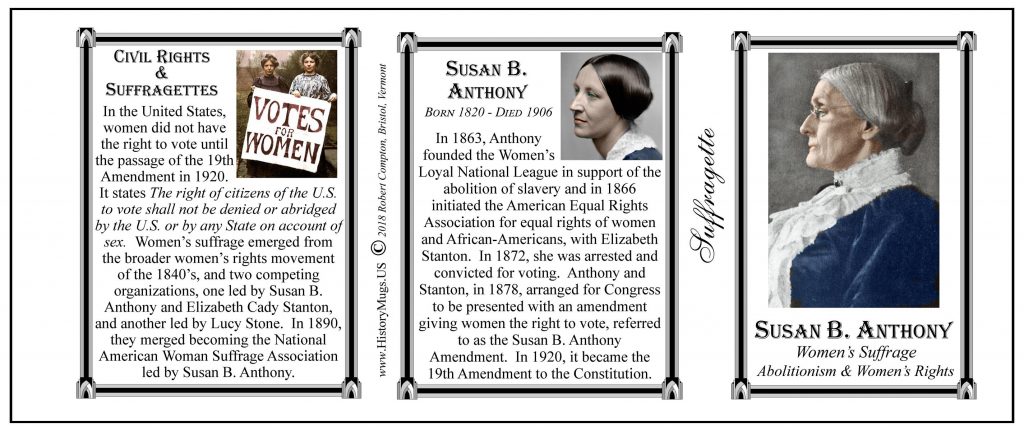 Anthony, Susan B. - Women's Suffrage - HistoryMugs.us
