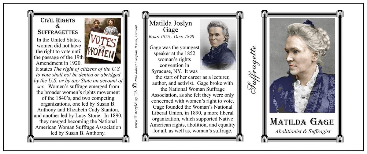 Gage, Matilda Joslyn - Women's Suffrage - HistoryMugs.us