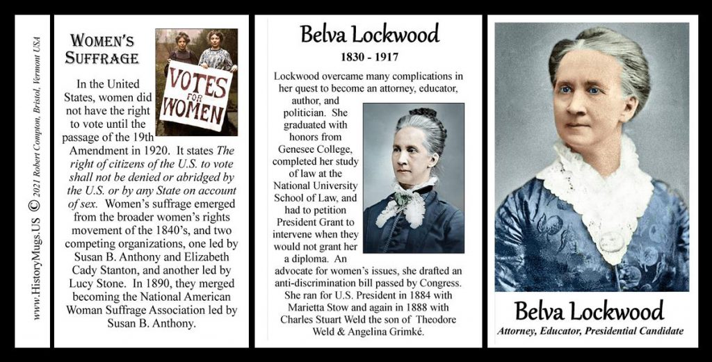 Lockwood, Belva - Women's Suffrage - HistoryMugs.us