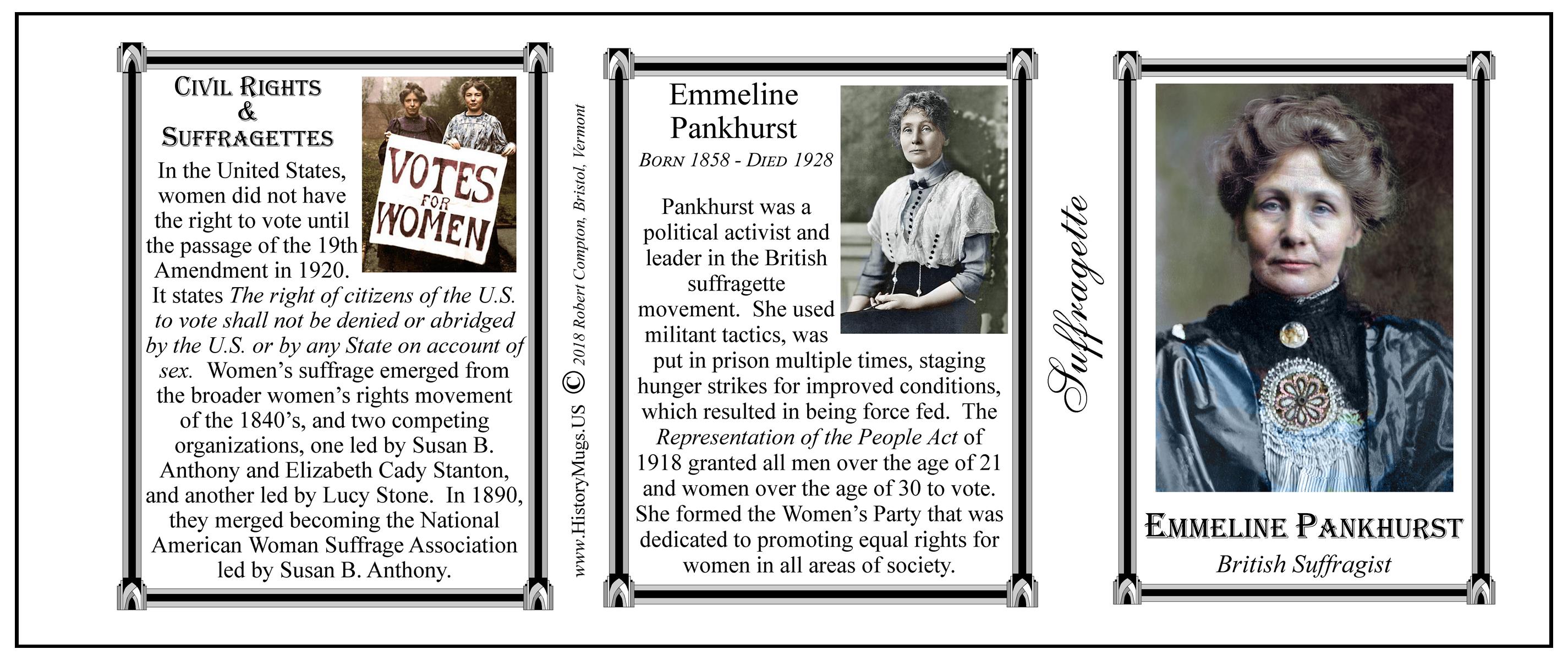 Pankhurst, Emmeline - Women's Suffrage - HistoryMugs.us