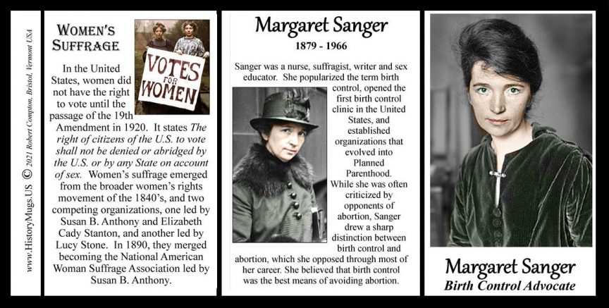 Sanger, Margaret - Women's Suffrage - HistoryMugs.us