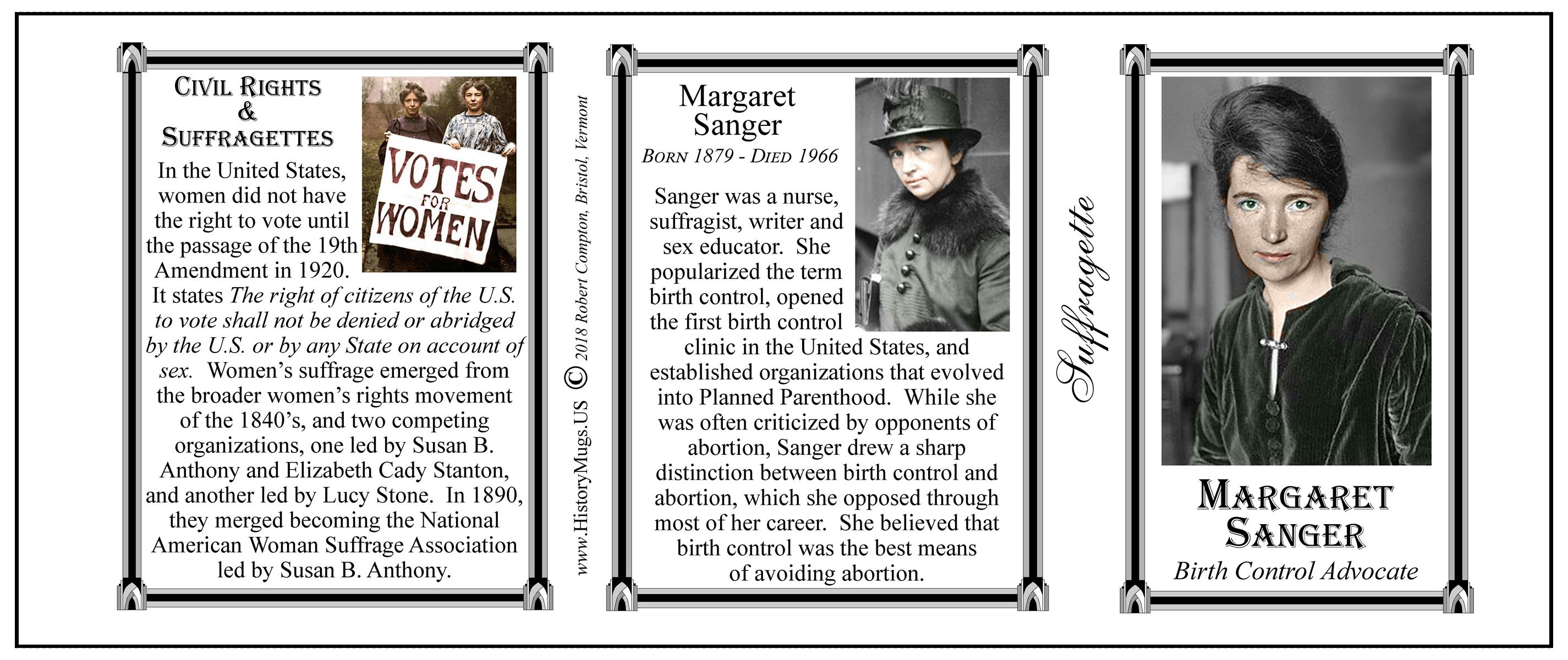 Sanger, Margaret - Women's Suffrage - HistoryMugs.us