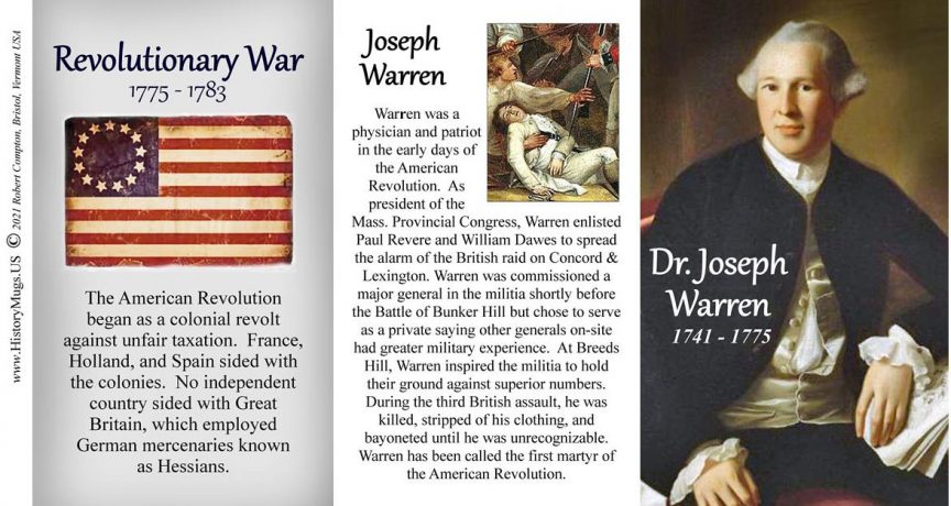 Warren, Joseph - Revolutionary War - HistoryMugs.us