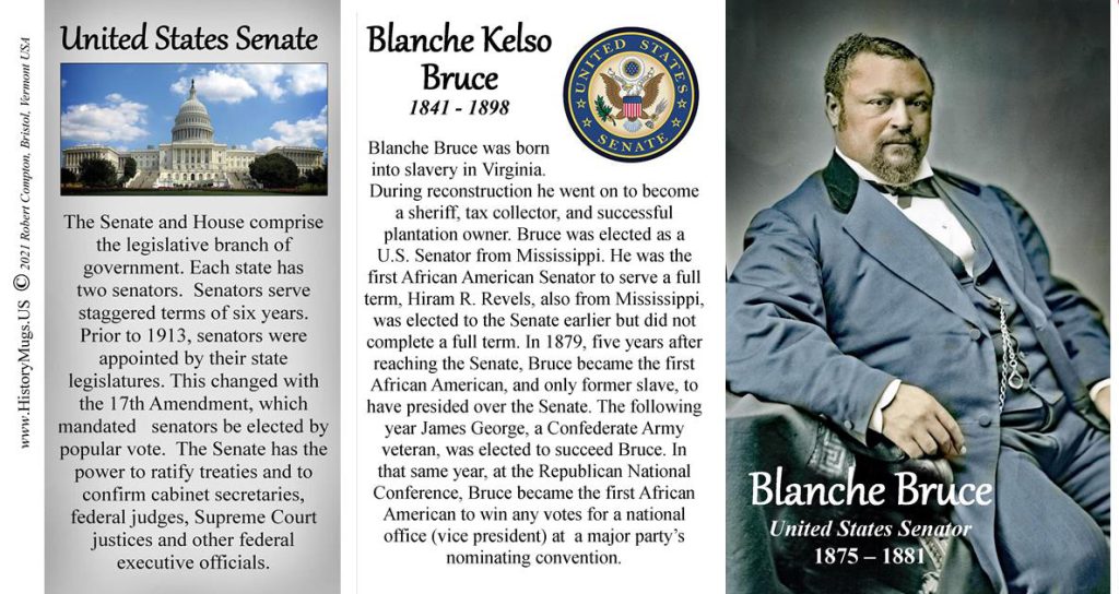 1875-1881, U.S. Senator Blanche K. Bruce - HistoryMugs.us