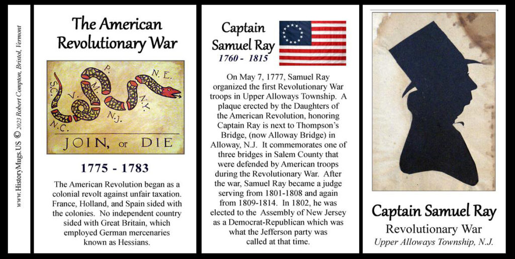 Ray, Captain Samuel - Revolutionary War - HistoryMugs.us