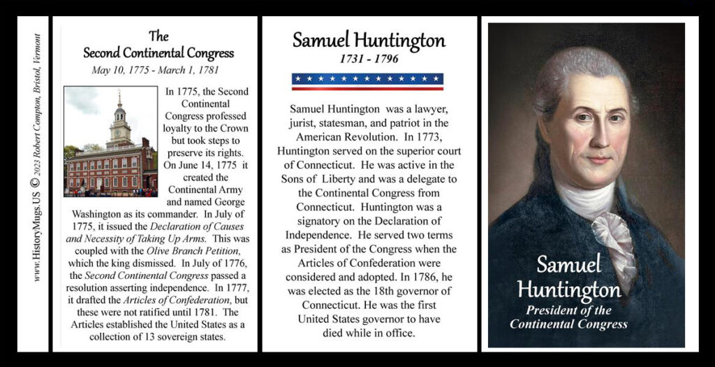 President Continental Congress #7, Samuel Huntington - HistoryMugs.us