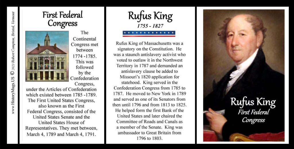 Senator Rufus King - First Federal Congress - HistoryMugs.us