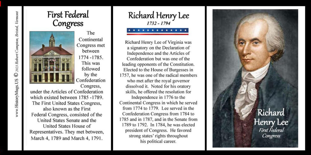 Senator Richard Henry Lee - First Federal Congress - HistoryMugs.us