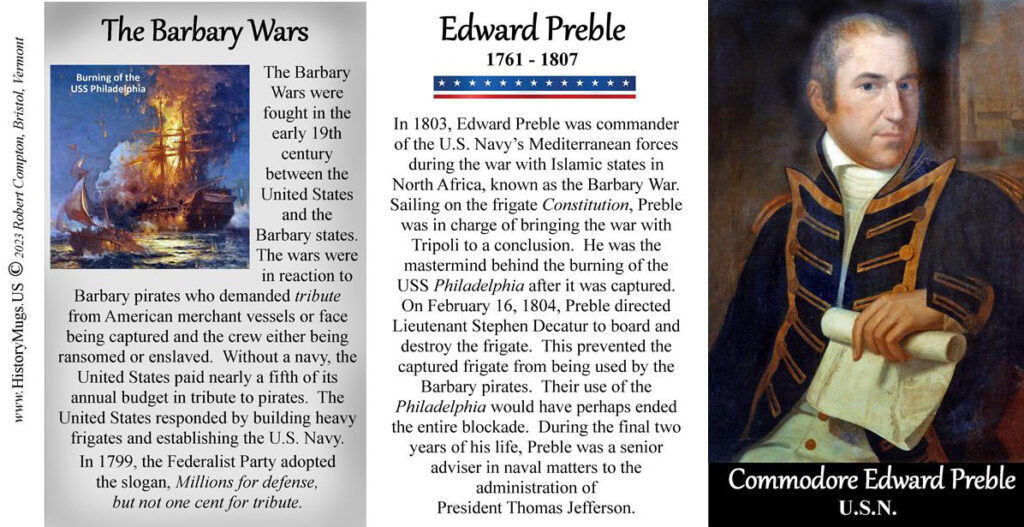 Preble, Edward - Commodore US Navy - HistoryMugs.us